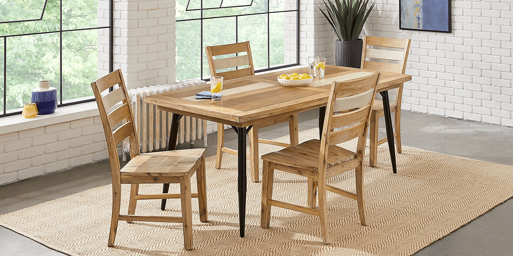 Midtown Loft Natural 5 Pc Dining Room Rooms To Go