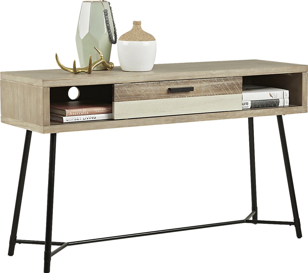 Midtown Loft Natural Light Wood Sofa Table | Rooms to Go