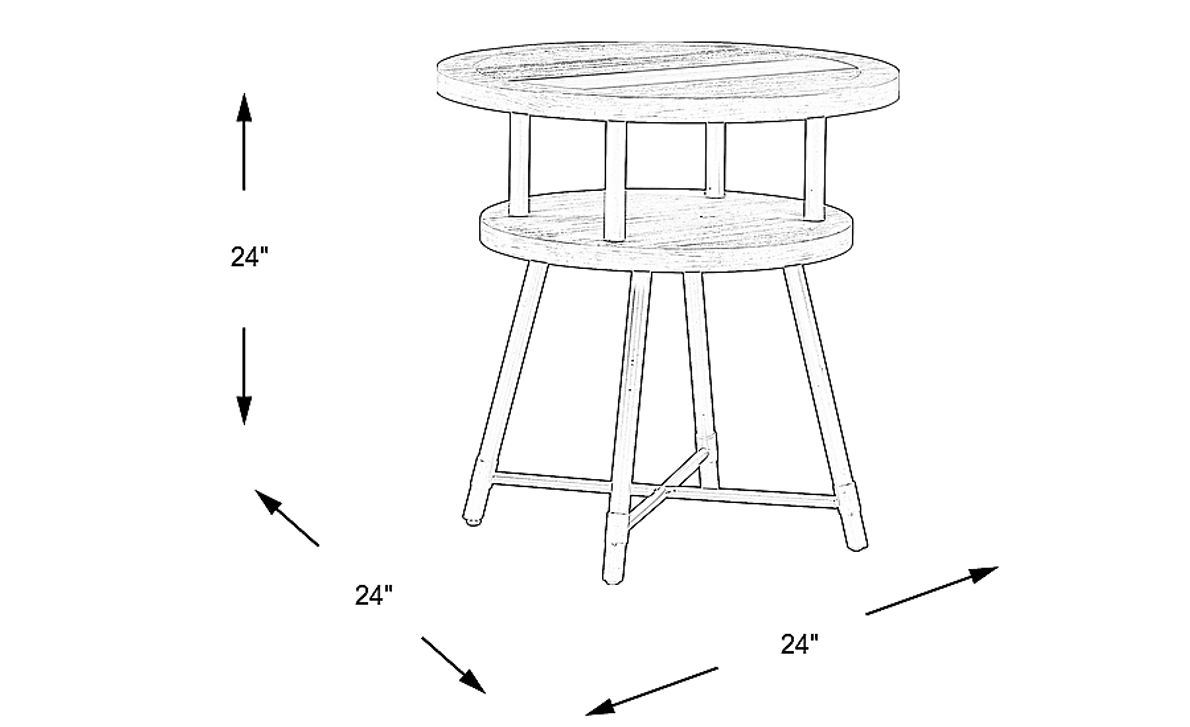 Midtown Loft Natural Round End Table - Rooms To Go