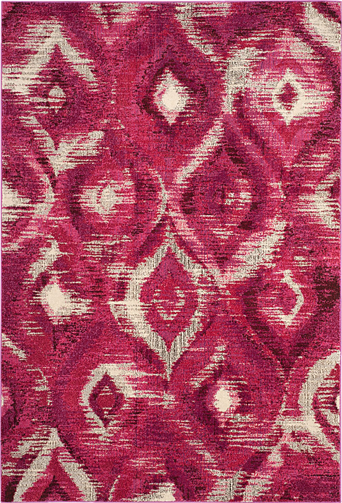 Midway Bay Pink Polypropylene Fabric Rug | Rooms to Go