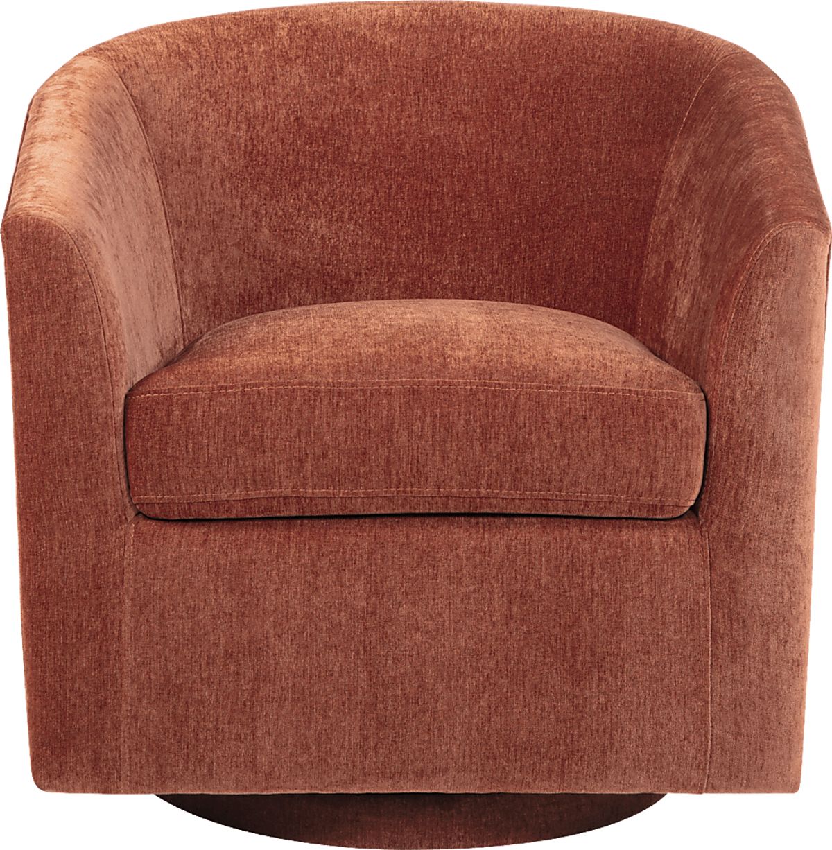 Mikaela Rust Red Boucle Swivel Accent Chair | Rooms to Go