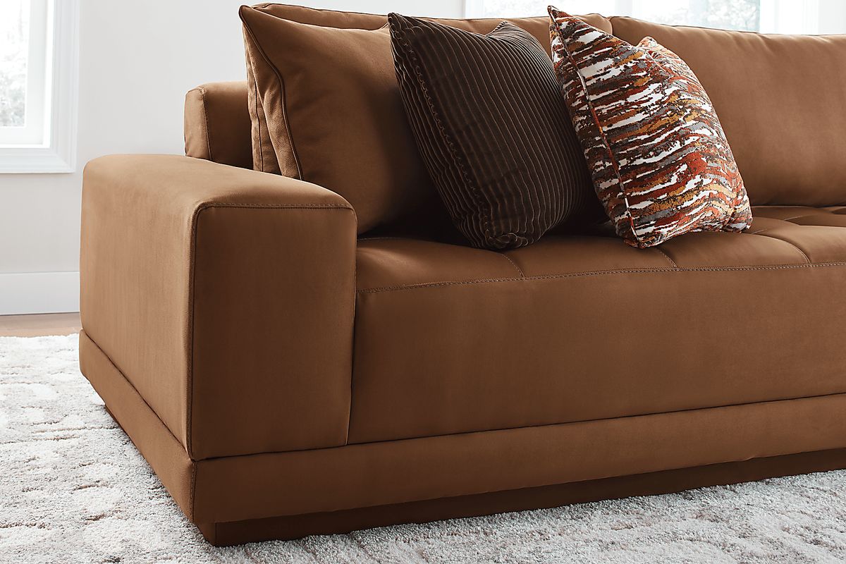 Drew & Jonathan Milano Brown Polyester,Polyurethane Fabric 2 Pc Right ...