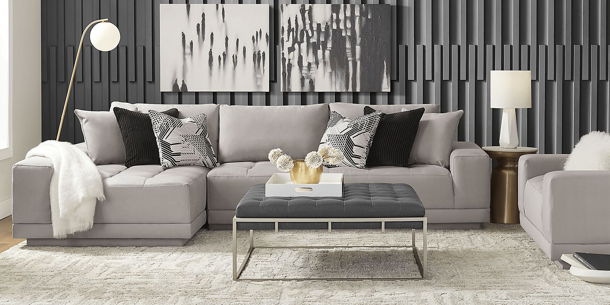 Drew & Jonathan Milano Platinum Beige Polyester,Polyurethane Fabric 2 ...