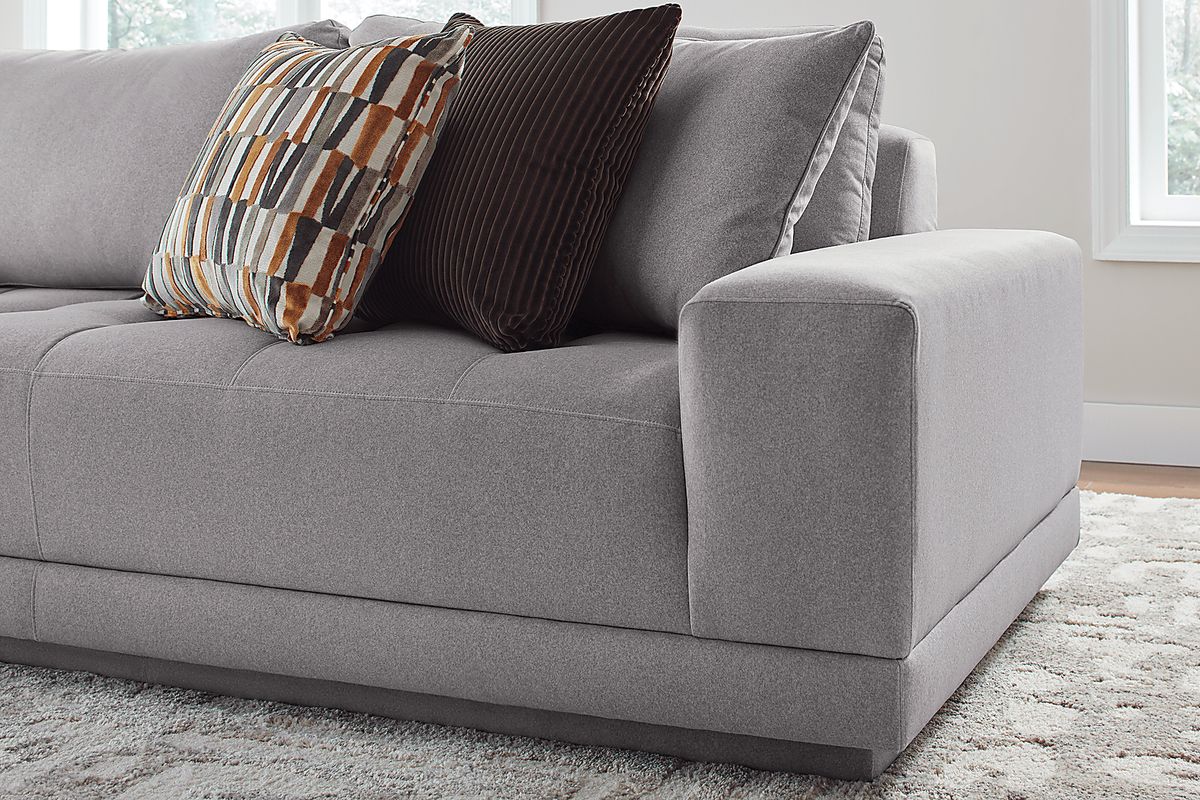 Drew & Jonathan Milano Smoke Gray Polyester Fabric 2 Pc Left Arm Chaise ...