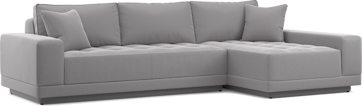 Drew & Jonathan Milano Smoke Gray Polyester Fabric 2 Pc Right Arm ...