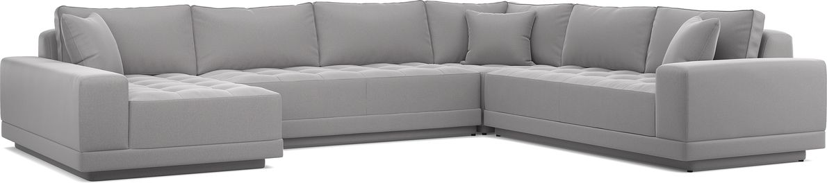 Drew & Jonathan Milano Smoke Gray Polyester Fabric 4 Pc With Chaise ...
