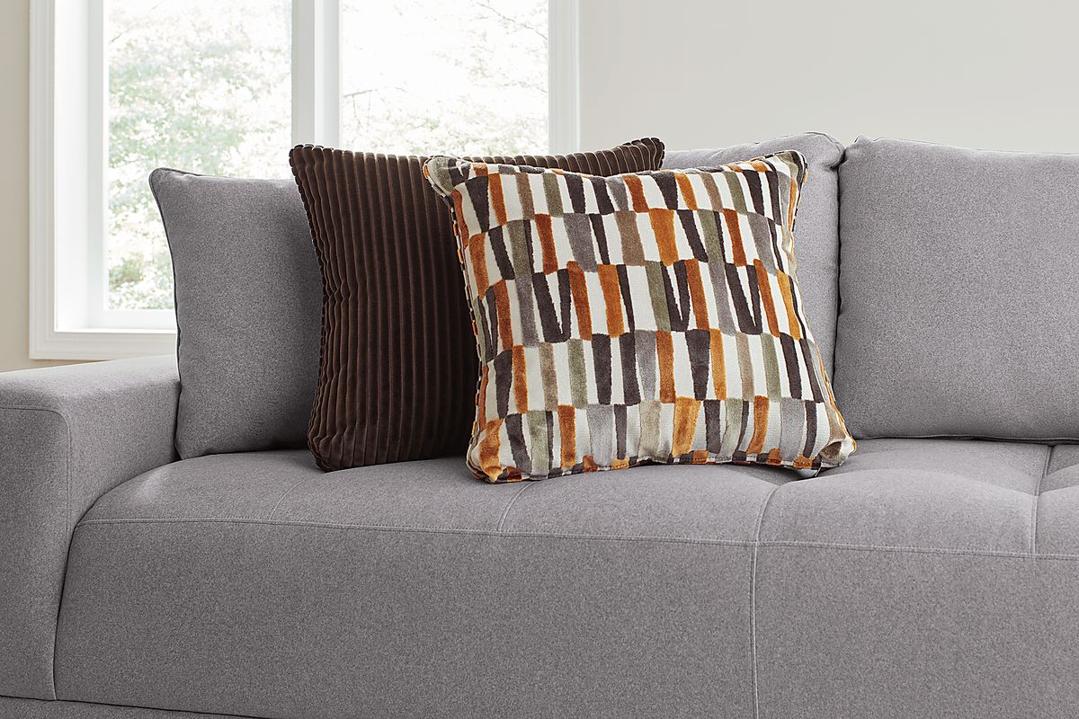 Drew & Jonathan Milano Smoke Gray Polyester Fabric 4 Pc Right Arm ...