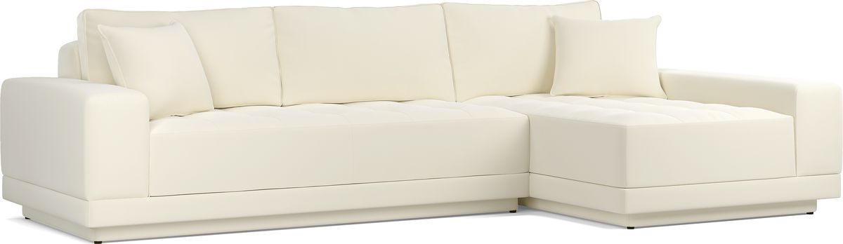 Drew & Jonathan Milano White Polyester,Polyurethane Fabric 2 Pc Right ...