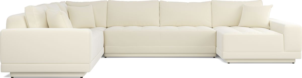 Drew & Jonathan Milano White Polyester,Polyurethane Fabric 4 Pc Right ...