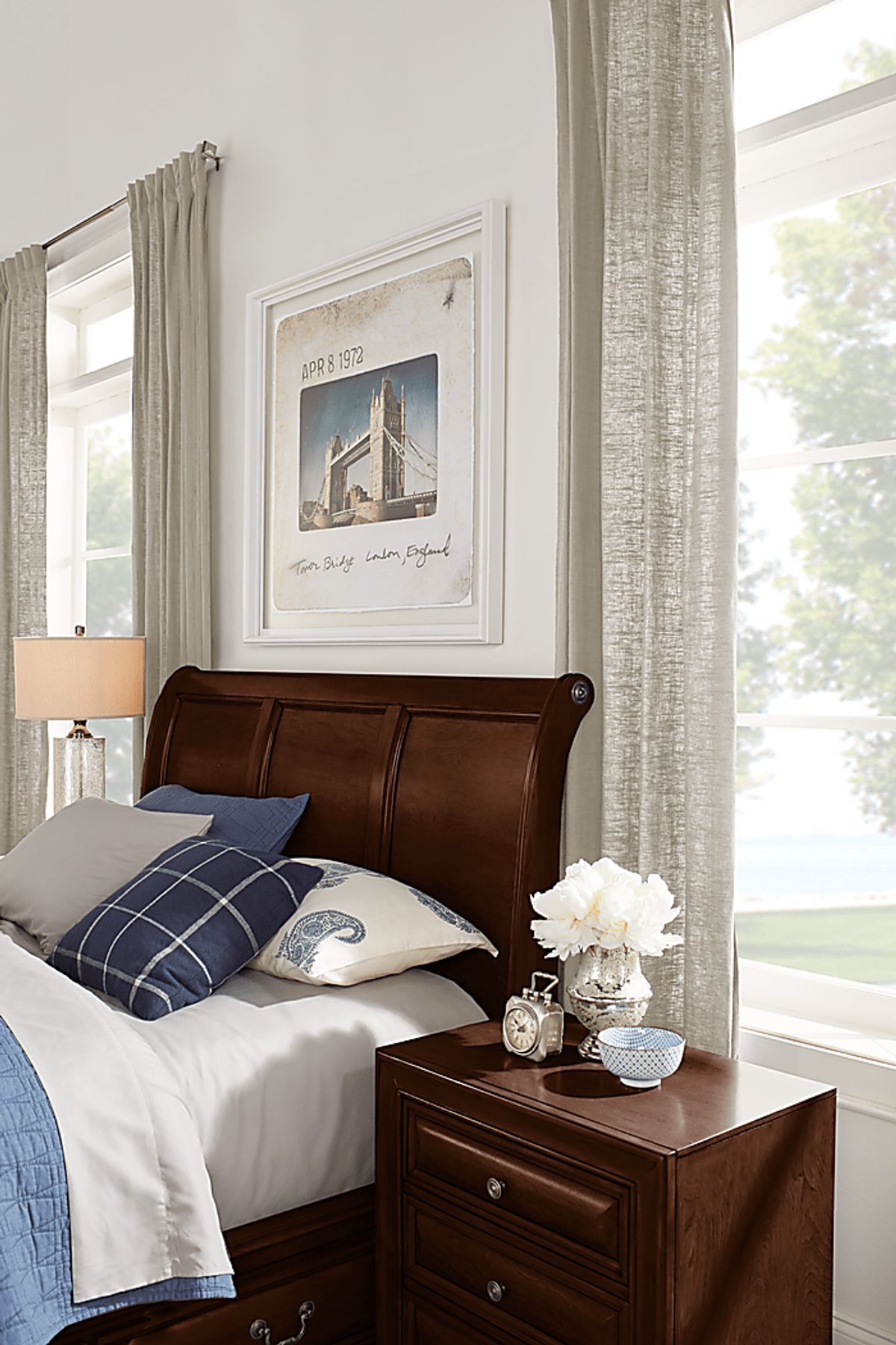 Mill Valley II 5 Pc Cherry Dark Wood King Bedroom Set With 3 Pc King ...