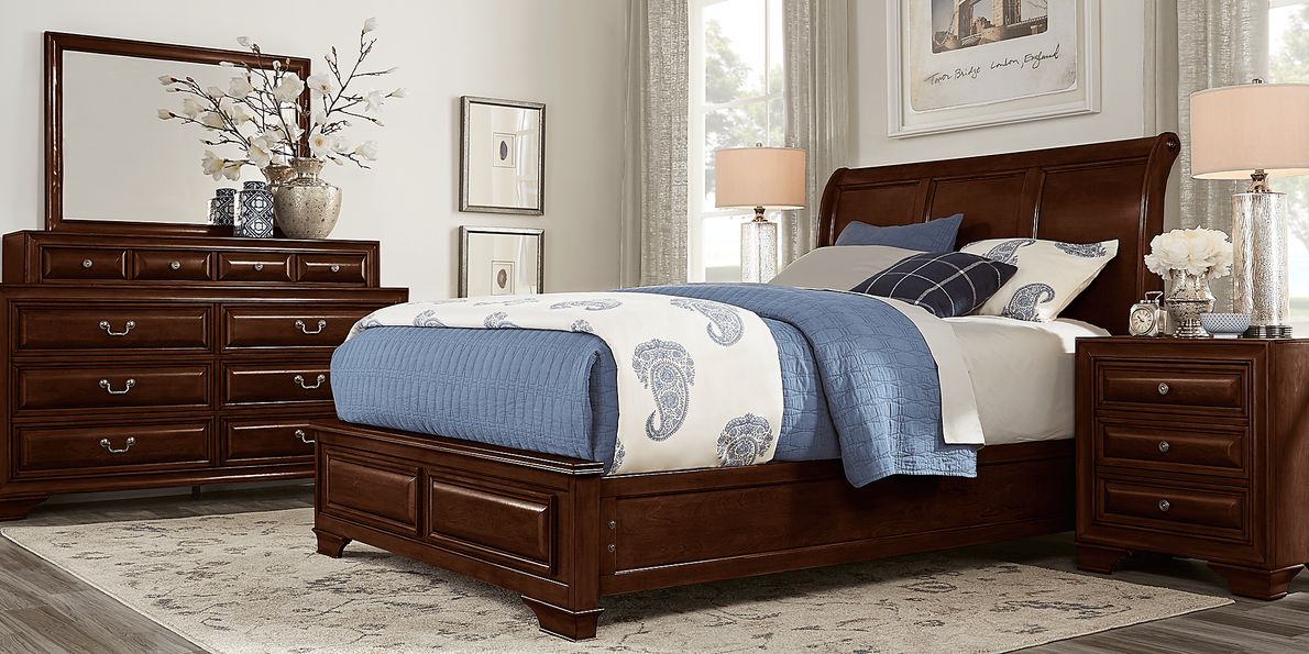 Mill Valley II 7 Pc Dark Cherry Wood King Bedroom Set With Dresser ...