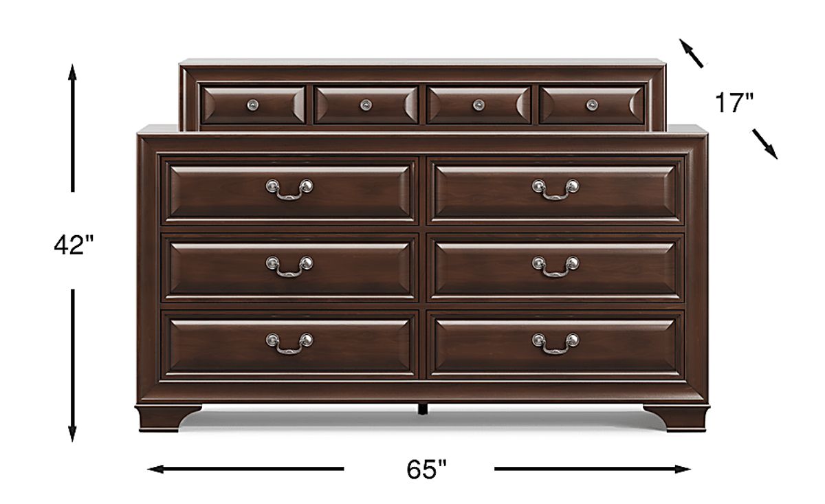 Mill Valley II Dark Cherry Wood Dresser | Rooms to Go