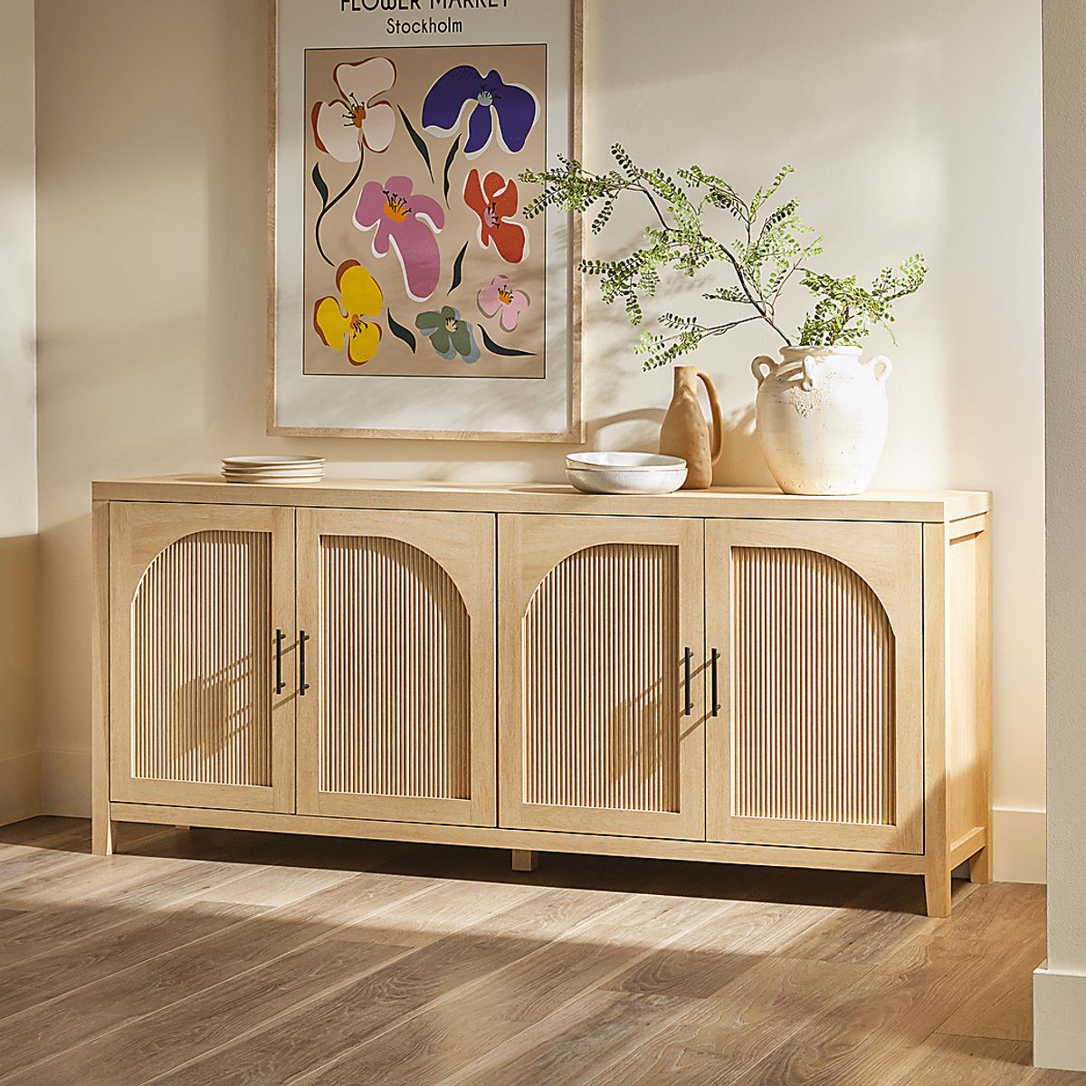 Millhaven Natural Light Wood Sideboard | Rooms to Go