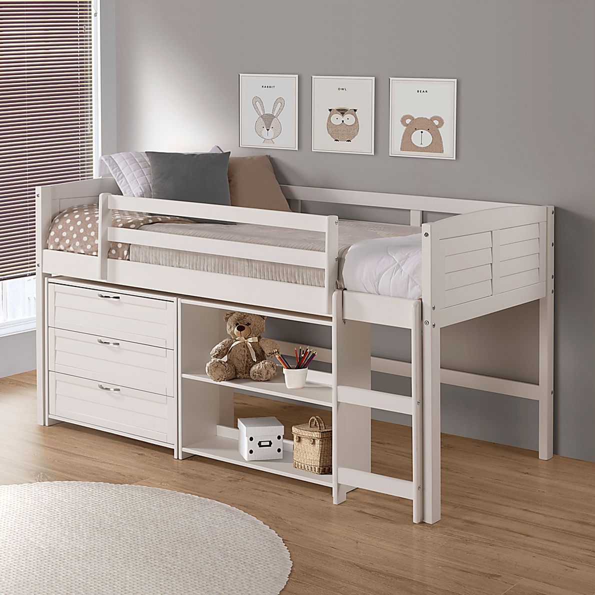 Milmarson White Twin Loft Bed - Rooms To Go