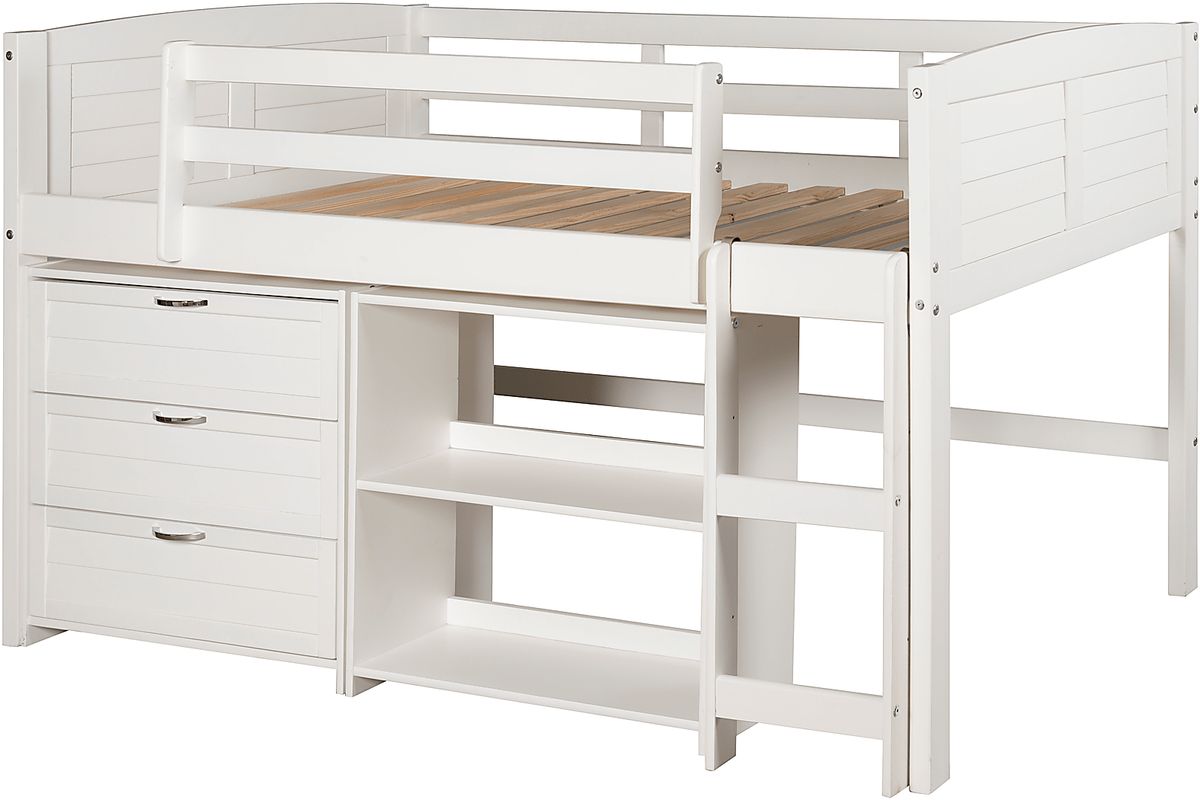 Milmarson White Colors,White Twin Low Loft Bed | Rooms to Go