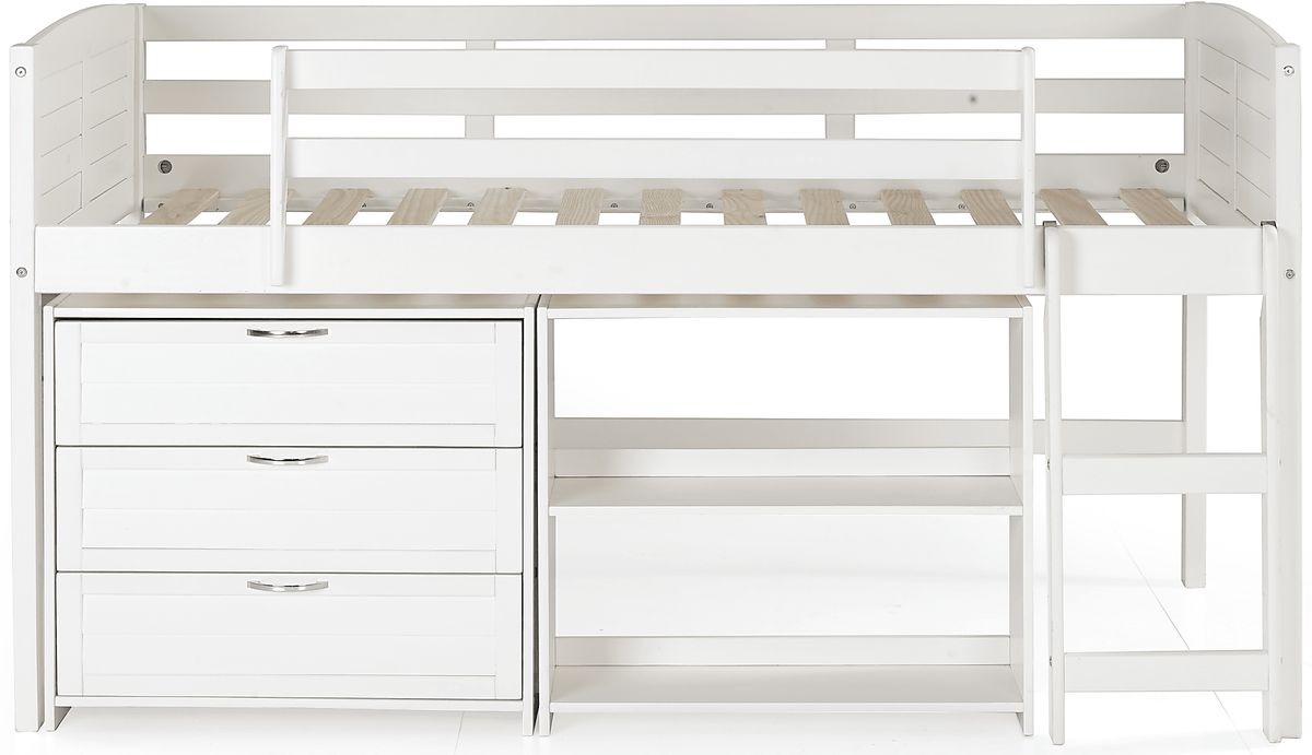 Milmarson White Colors,White Twin Low Loft Bed | Rooms to Go