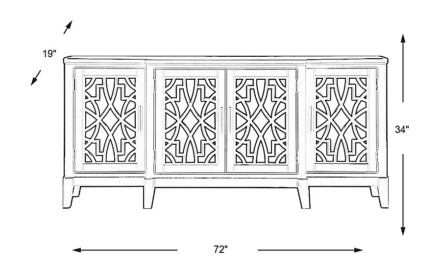 Minetta II Gray 72 in. Console - Rooms To Go