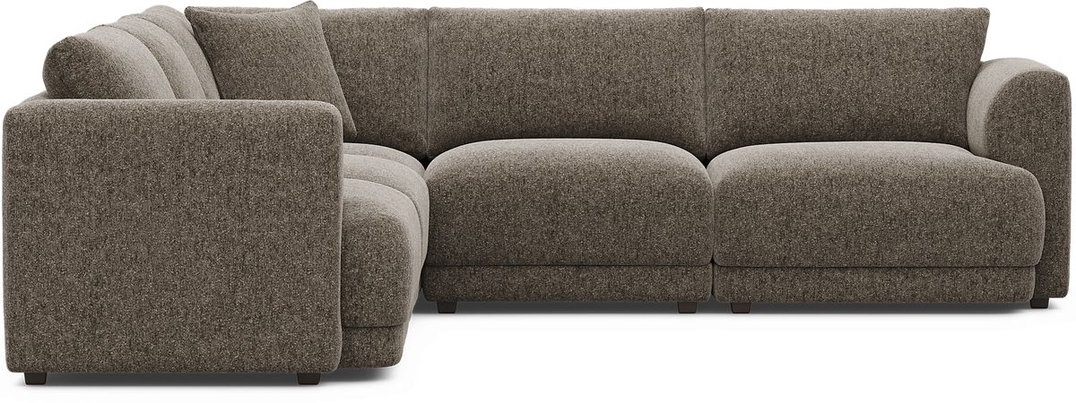 Drew & Jonathan Modularfour Mink Brown Chenille Fabric 5pc 5 Pc Modular ...