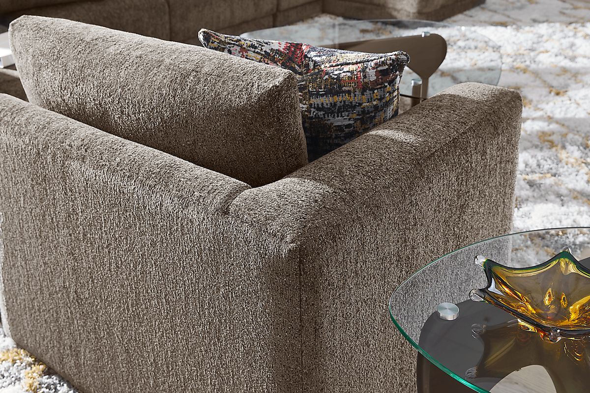 Drew & Jonathan Modularfour Mink Brown Chenille Fabric 6pc With Right ...