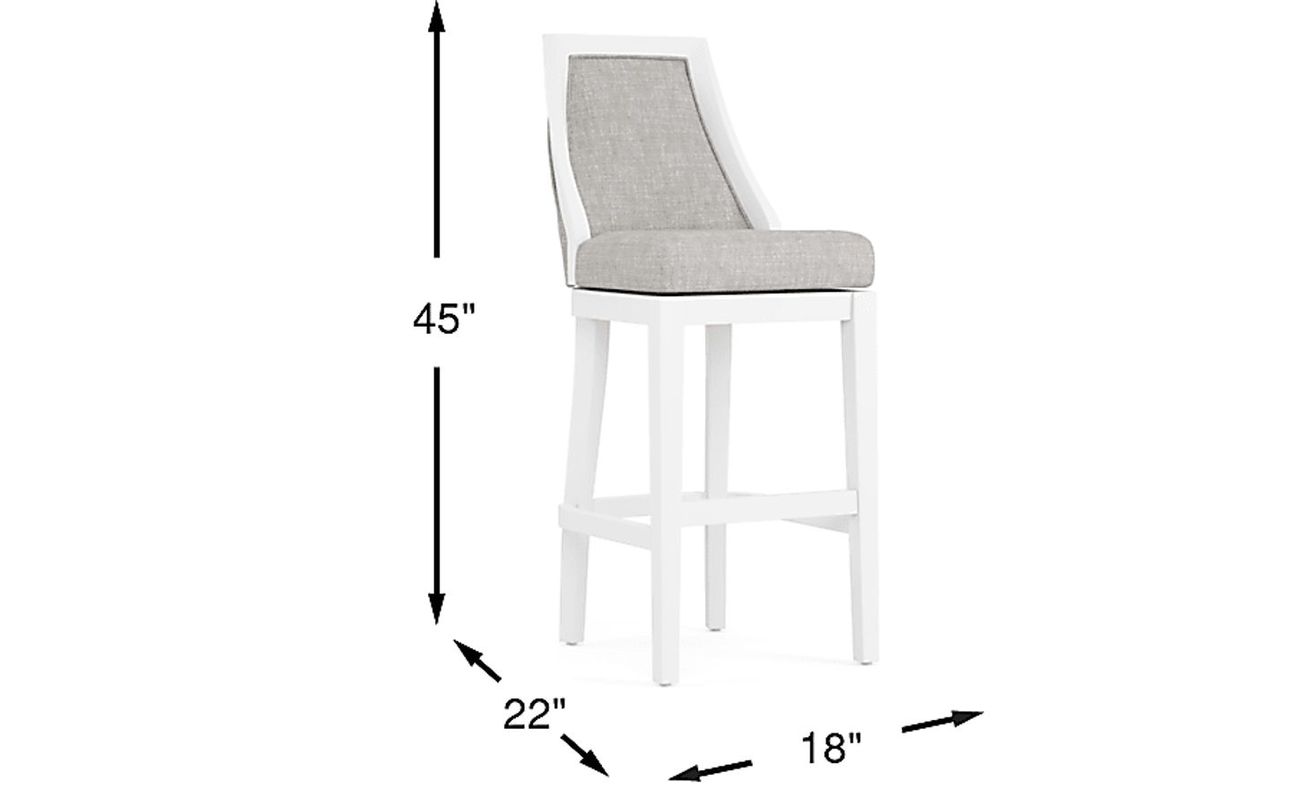 Miramar White Colors,White Barstool | Rooms to Go