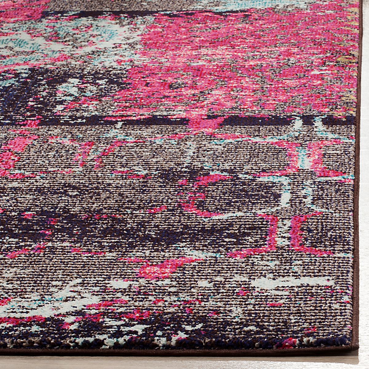 Mirren Pink Polypropylene Fabric Rug | Rooms to Go