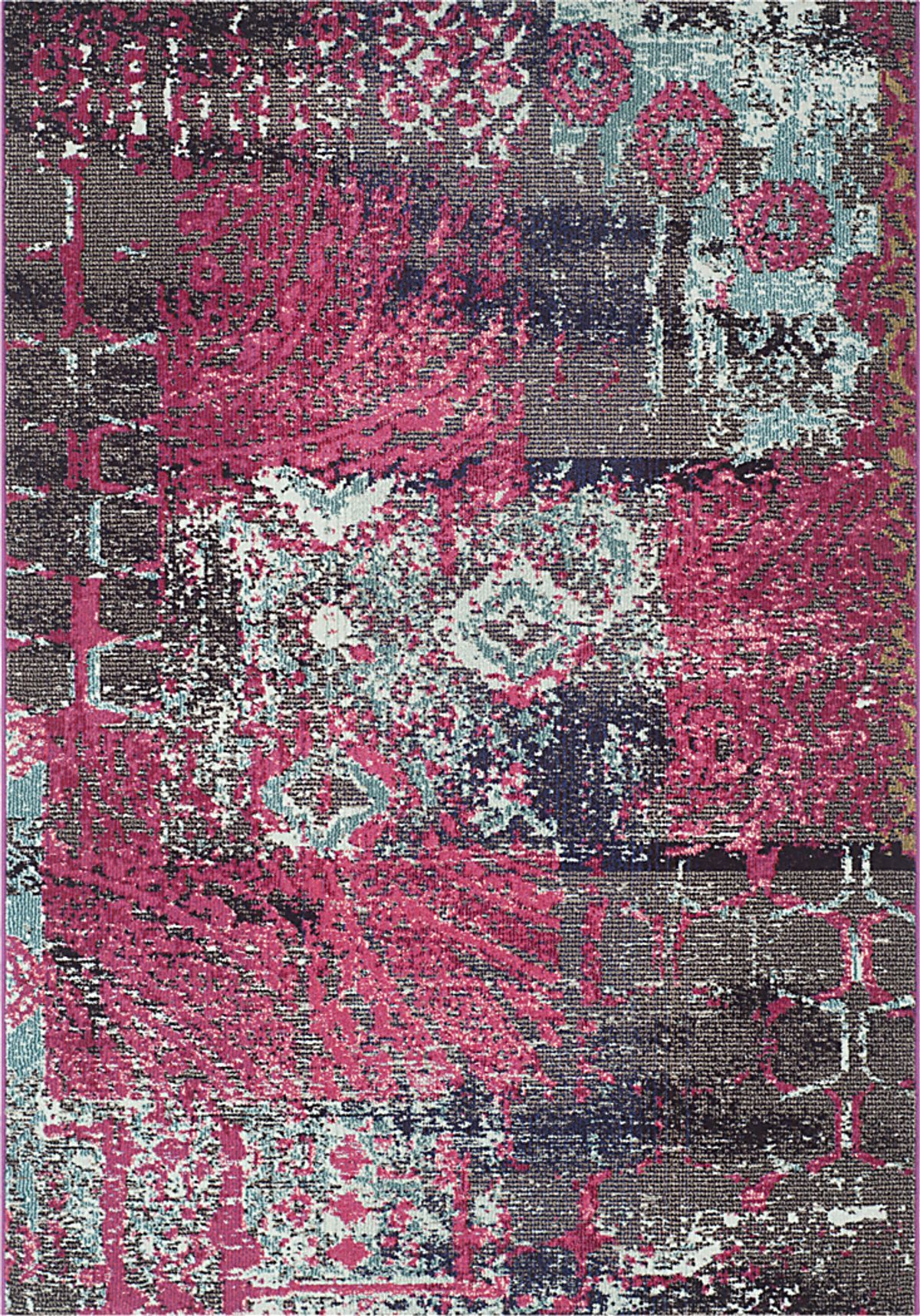 Mirren Pink Polypropylene Fabric Rug | Rooms to Go