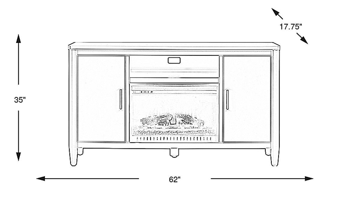 Modern Villa Slate Blue Colors 62 in. Console With Log Firebox | Rooms ...