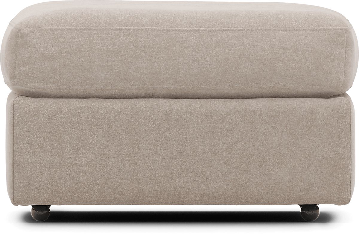 Drew & Jonathan Modularone Beige Chenille Fabric Ottoman | Rooms to Go