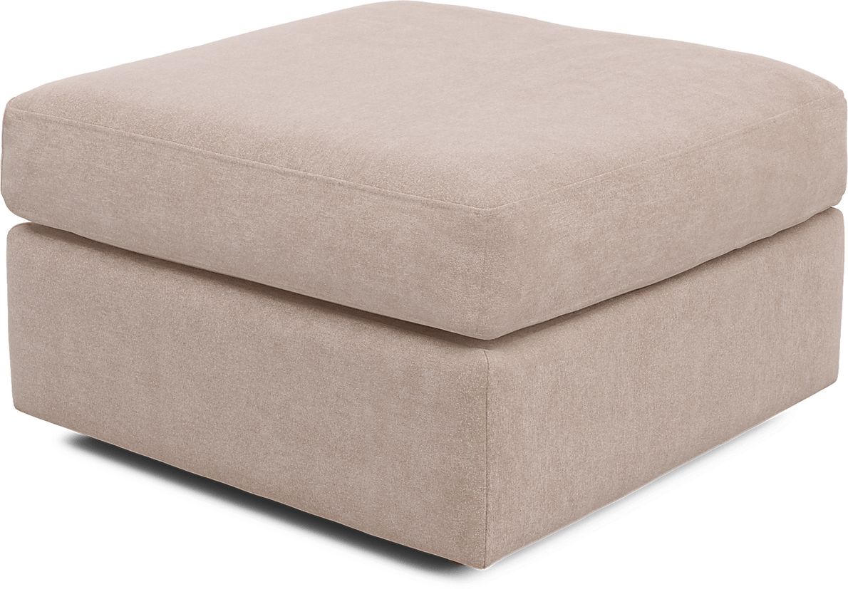 Drew & Jonathan Modularone Beige Chenille Fabric Ottoman - Rooms To Go