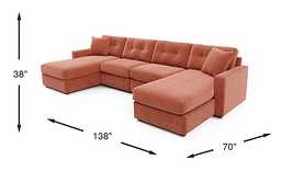 Drew & Jonathan Modularone Copper Brown,Orange,Yellow Chenille Fabric 4 ...
