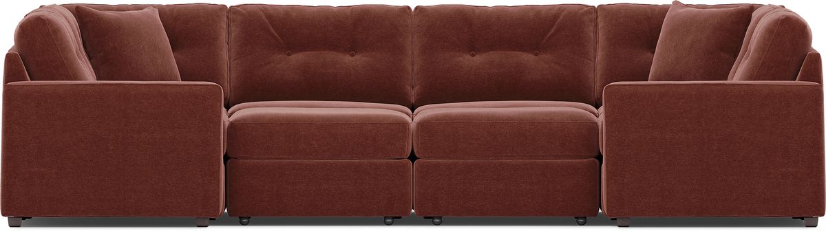 Drew & Jonathan Modularone Merlot Red Chenille Fabric 8pc 8 Pc Modular ...