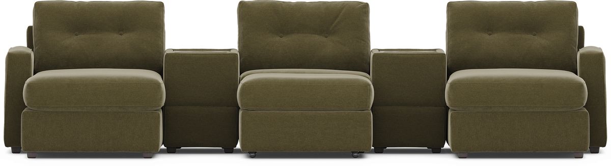 Drew & Jonathan Modularone Moss Green Chenille Fabric 6 Pc Modular ...