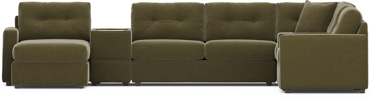 Drew & Jonathan Modularone Moss Green Chenille Fabric 7 Pcmedia Gel ...