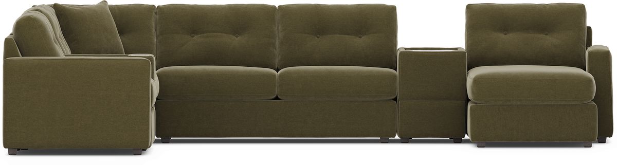 Drew & Jonathan Modularone Moss Green Chenille Fabric 7 Pcmedia Gel ...