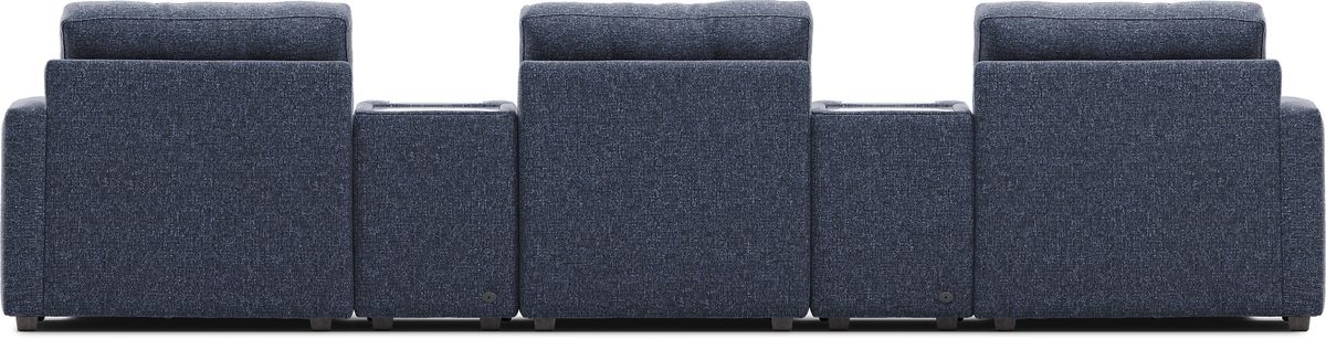 Drew & Jonathan Modularone Navy Blue Textured 6 Pc Media Modular ...