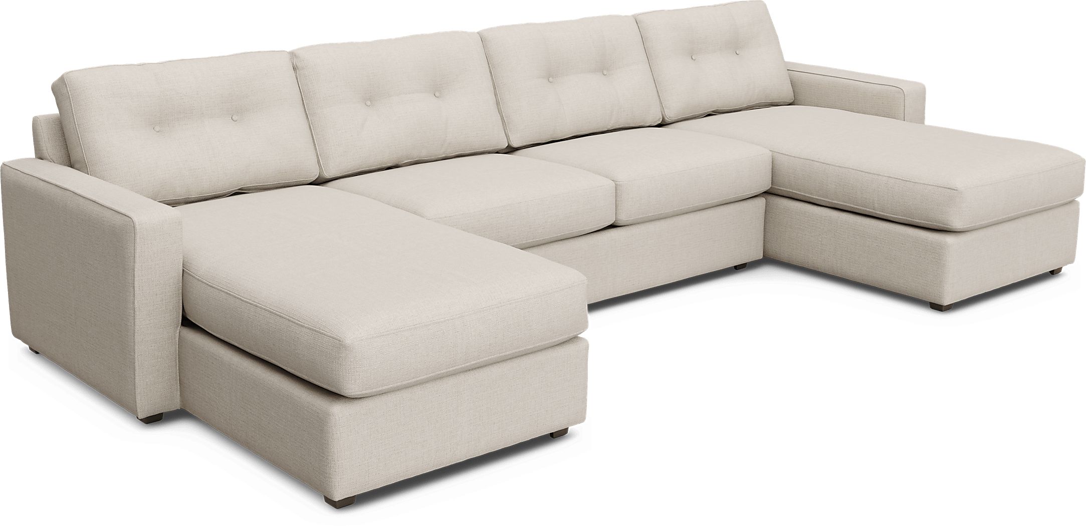 Drew & Jonathan Modularone Oyster Beige Textured 3 Pc Sleeper Sectional ...