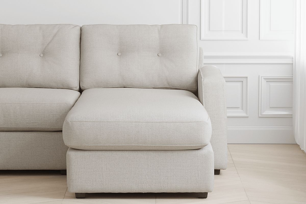 Drew & Jonathan Modularone Oyster Beige Textured 4pc With Double Chaise ...