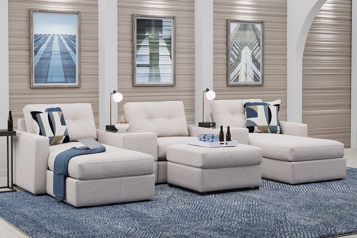 Drew & Jonathan Modularone Oyster Beige Textured 6pc 6 Pc Modular ...