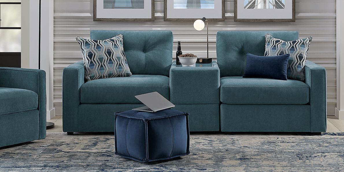 ModularOne Teal 3 Pc Sectional - Rooms To Go