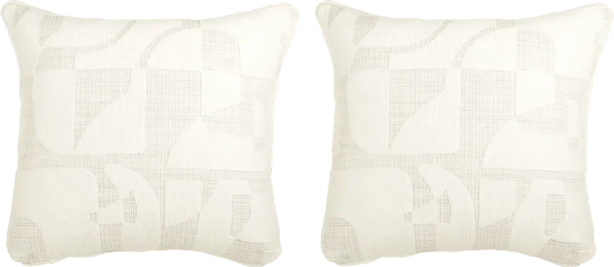 Modularthree 2 Pc White Chenille Fabric Throw Pillow Set Of | Rooms to Go