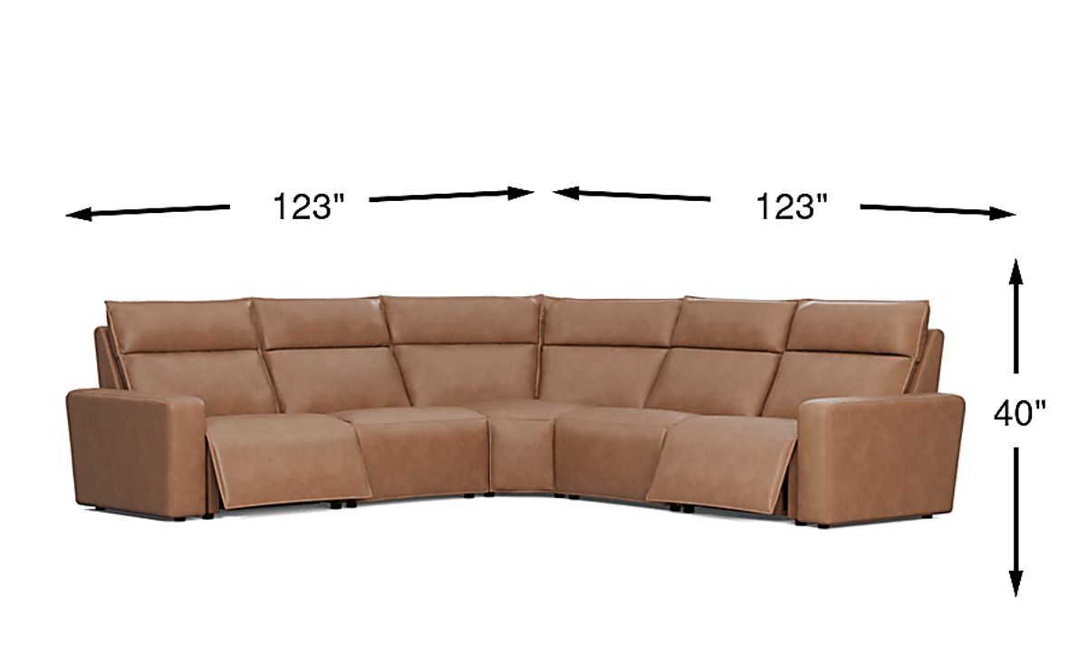 Modulartwo Saddle Brown Microfiber 5pc 5 Pc Dual Power Reclining ...
