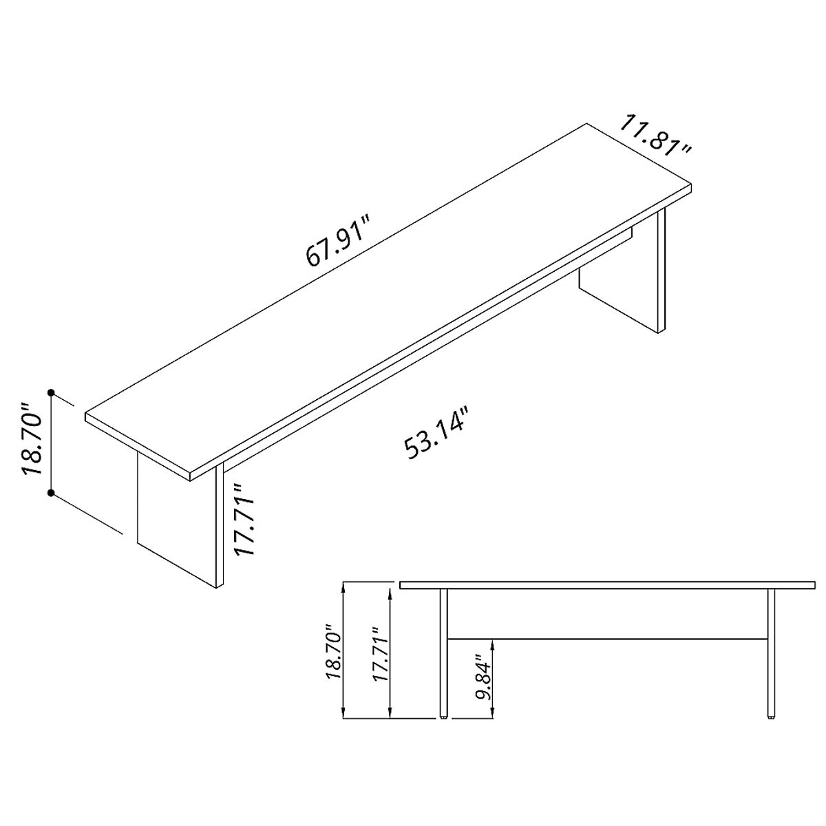 Mokema Black Bench | Rooms to Go