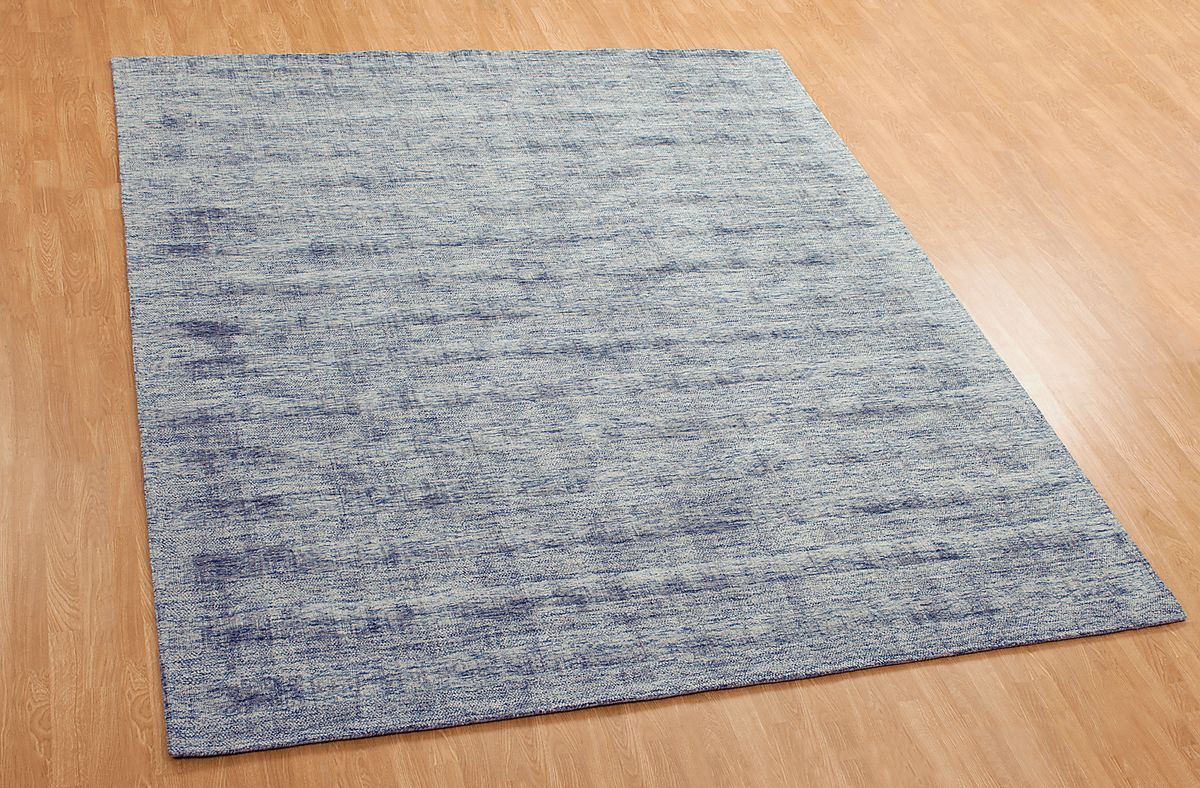 Moncha Blue Viscose Rug | Rooms to Go