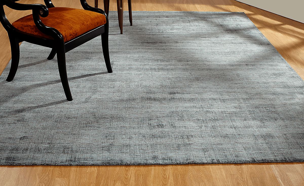 Moncha Slate Gray Viscose Rug | Rooms to Go