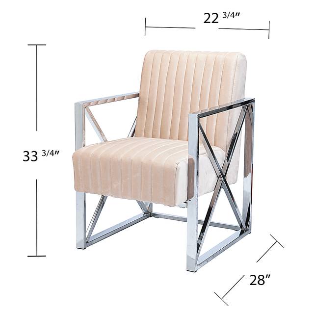 Moniteau Champagne Beige Velvet Plush Accent Chair | Rooms to Go