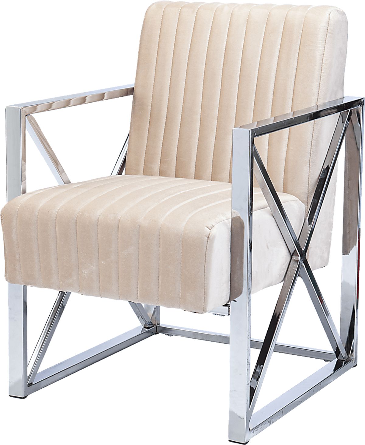 Moniteau Champagne Beige Velvet Plush Accent Chair | Rooms to Go