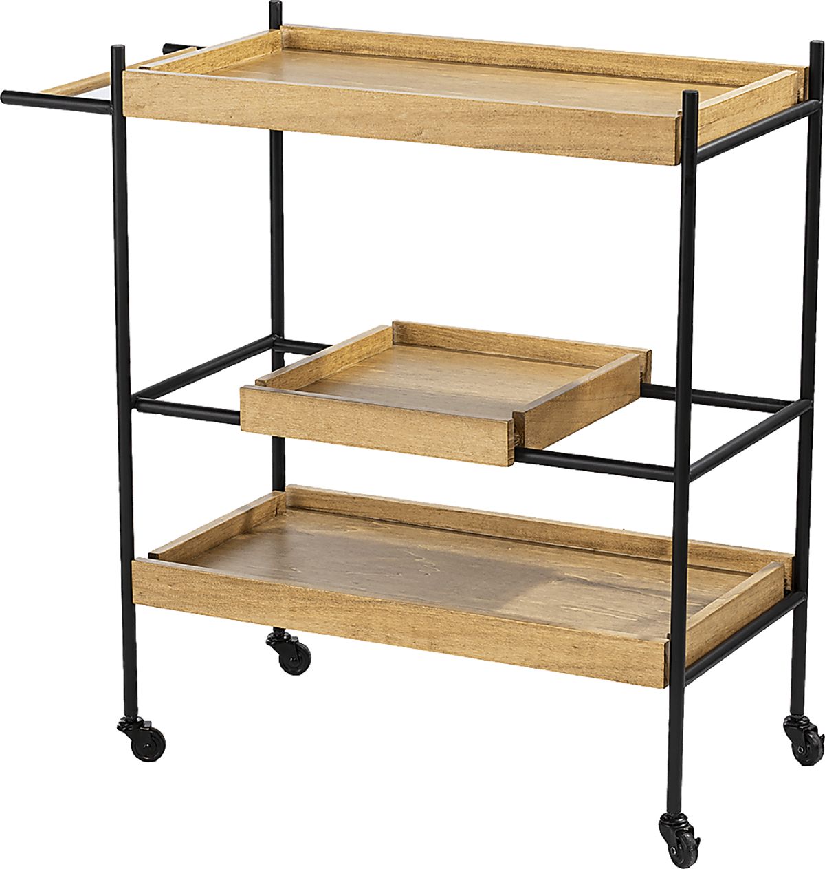 Monodra Natural Light Wood Bar Cart | Rooms to Go