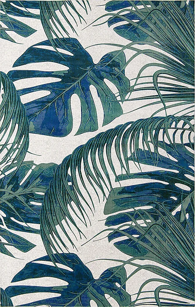 Monstera Blue,Green,Ivory Beige,Blue,Green Rugs | Rooms to Go