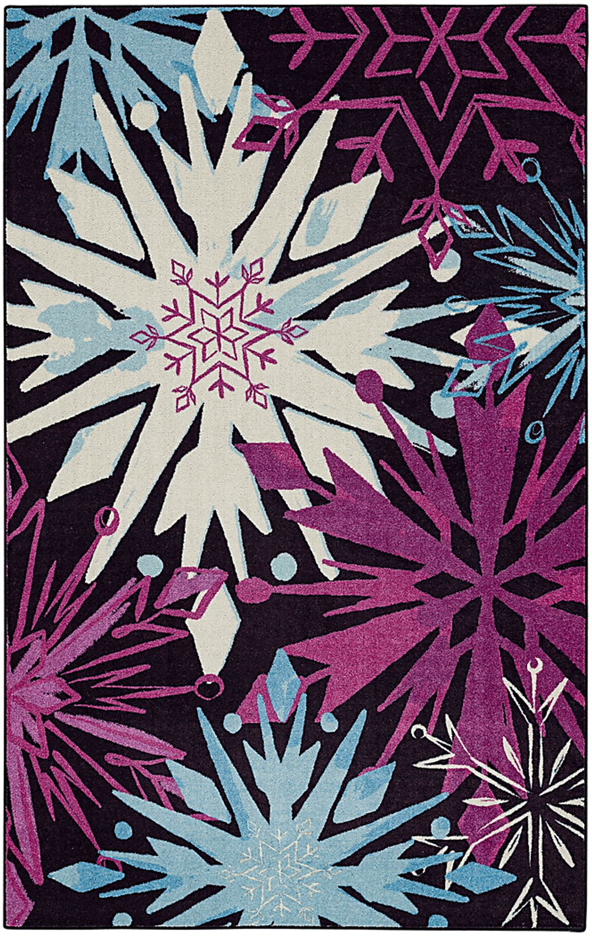 Disney Montage Of Snowflakes Multi Rug | Rooms to Go