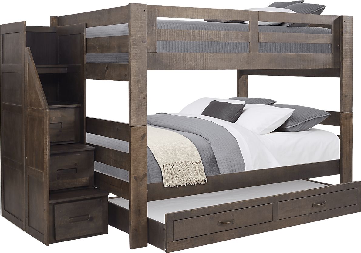 Montana 2.0 Espresso Dark Wood Full/Full Step Bunk - Rooms To Go